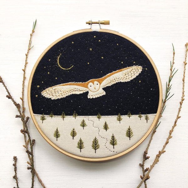 Owl Embroidery - Etsy