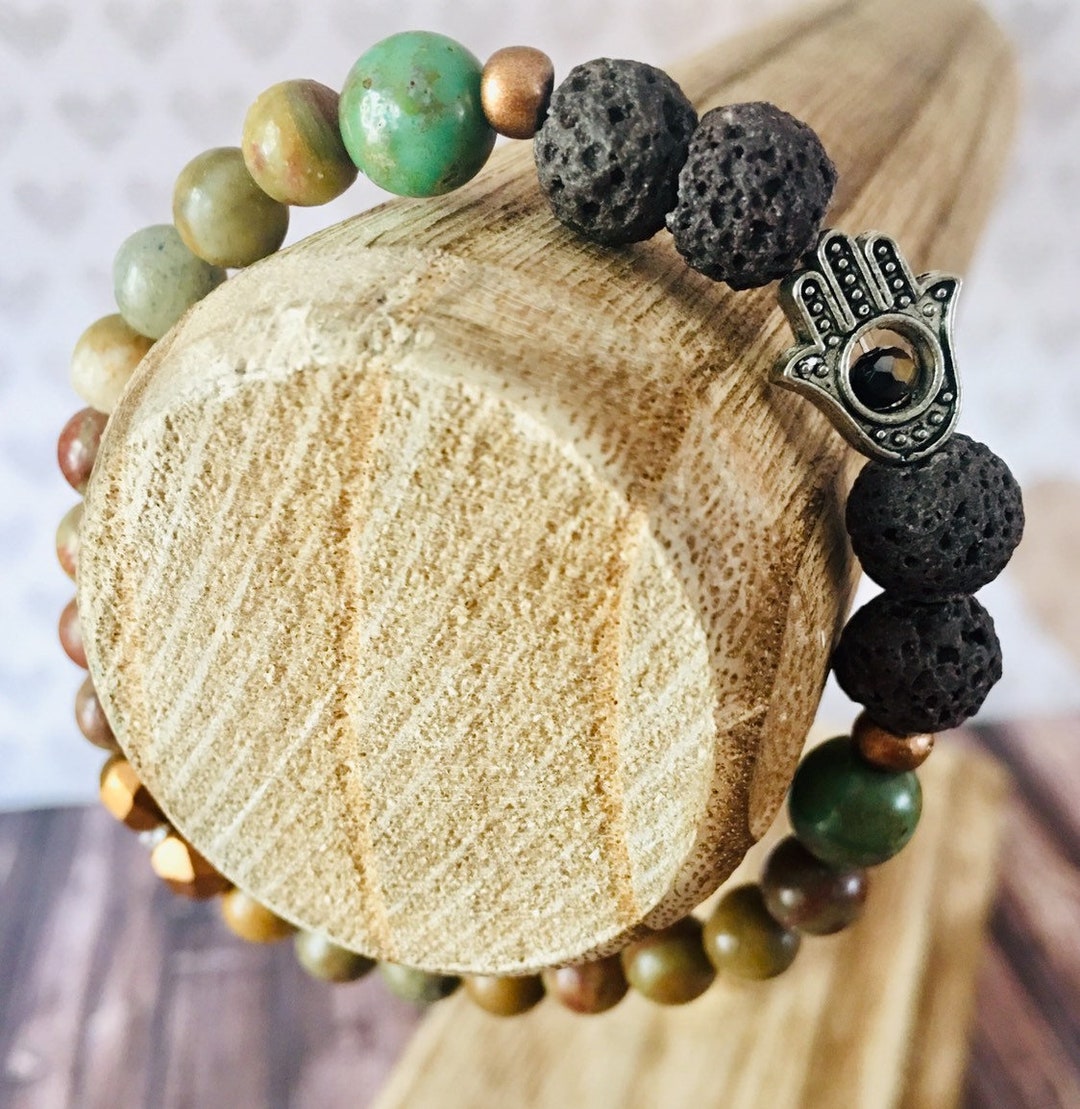 Boho Style Diffuser Bracelet Healing Gemstone Jewelry Yoga Jewelry for ...