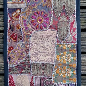 Small Grey Multi Upcycled Patchwork Embroidery - Etsy