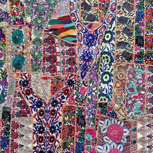 XXL Upcycled Vintage Barmeri Embroidery Mix Colours. - Etsy