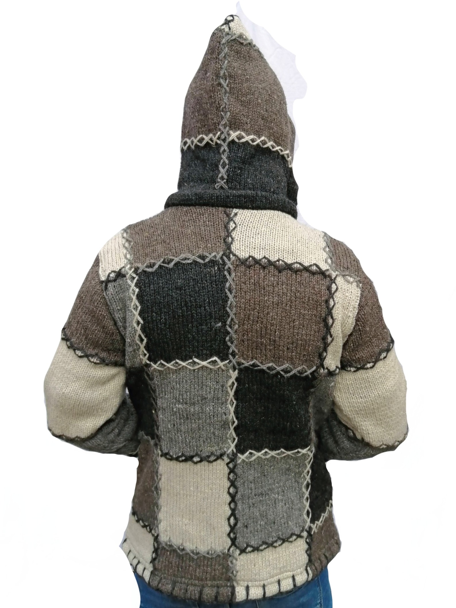 Fair Trade Unisex Patchwork Natural Wool Jacket Fleece Lined - Etsy UK