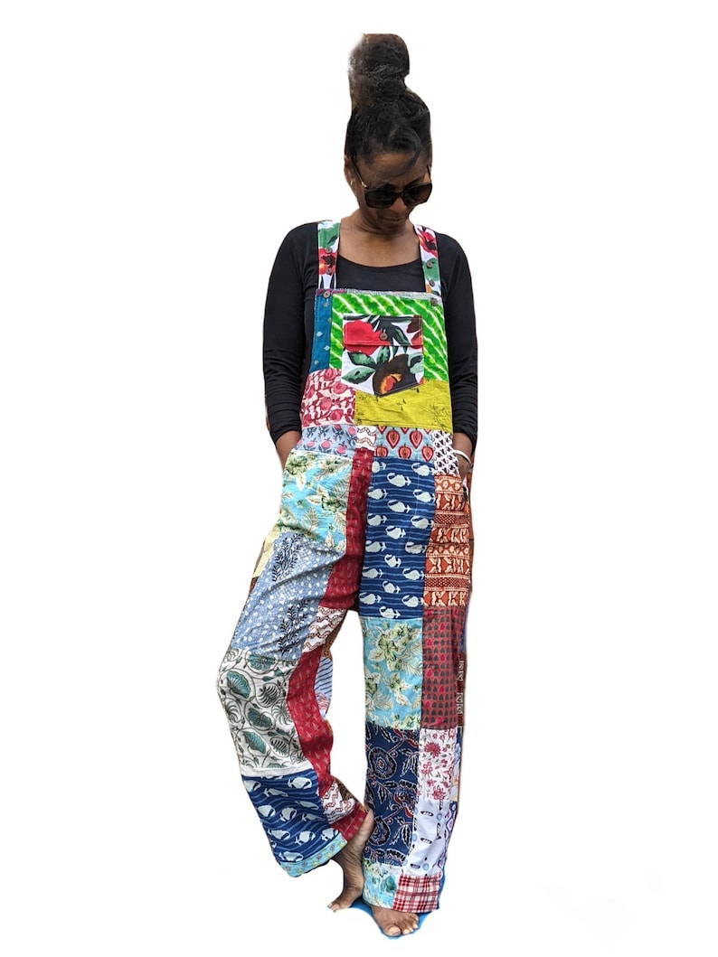 Fair Trade Patchwork Indian Cotton Dungarees Du704 | Etsy
