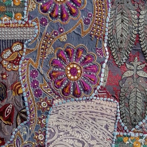 Small Grey Multi Upcycled Patchwork Embroidery - Etsy