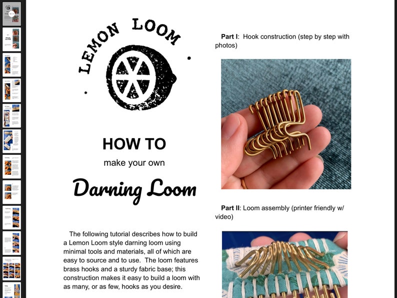 Make Your Own Darning Loom - Printer Friendly PDF Instructions W/ Video ...