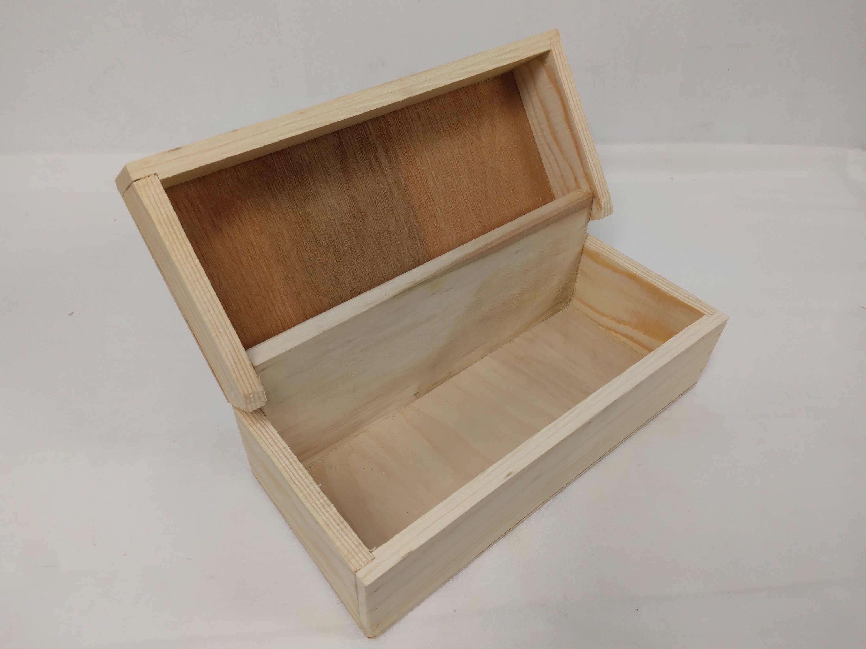 Narrow Size Unfinished Wood Craft Box - Etsy