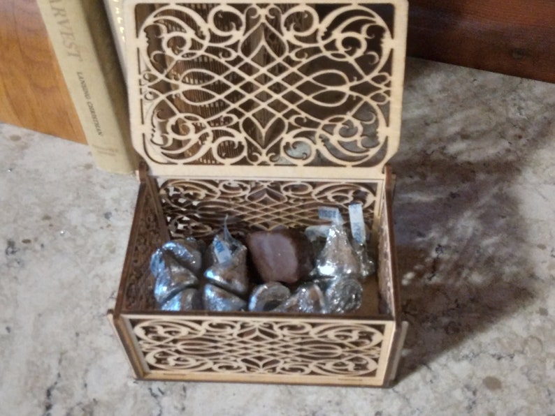 Wooden Laser Cut Stash Box - Etsy