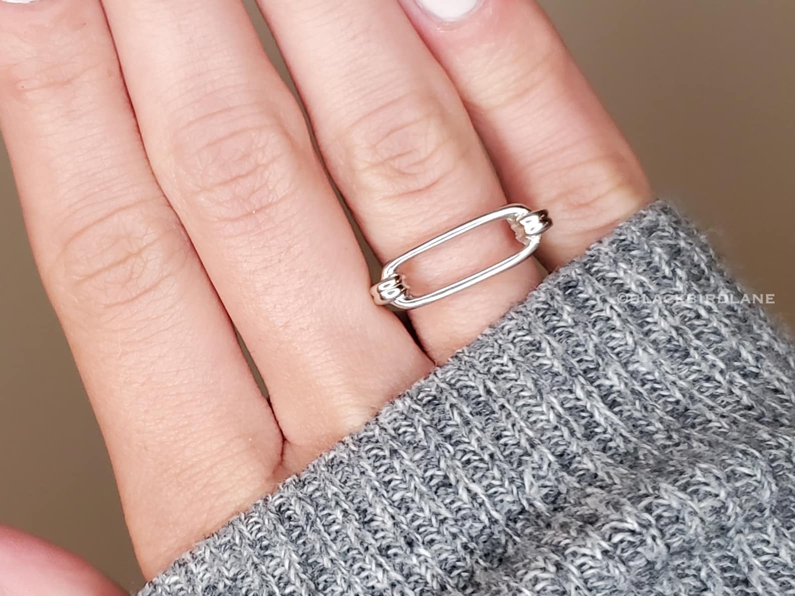 Paperclip Ring Sterling Silver Ring Geometric Statement - Etsy.de