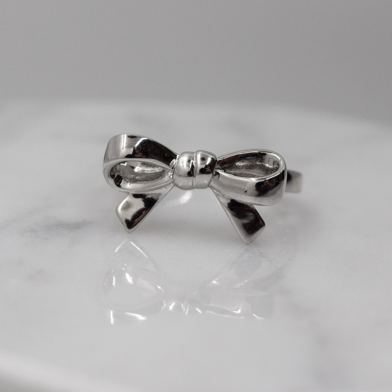 Silver Bow Ring Sterling Silver Bow Bow Ring Dainty Silver - Etsy