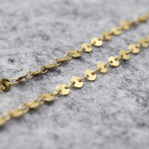 Gold Disc Chain Necklace, Simple Sparkly Necklace, Minimalist Choker ...
