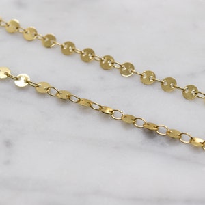 Gold Disc Chain Necklace, Simple Sparkly Necklace, Minimalist Choker ...