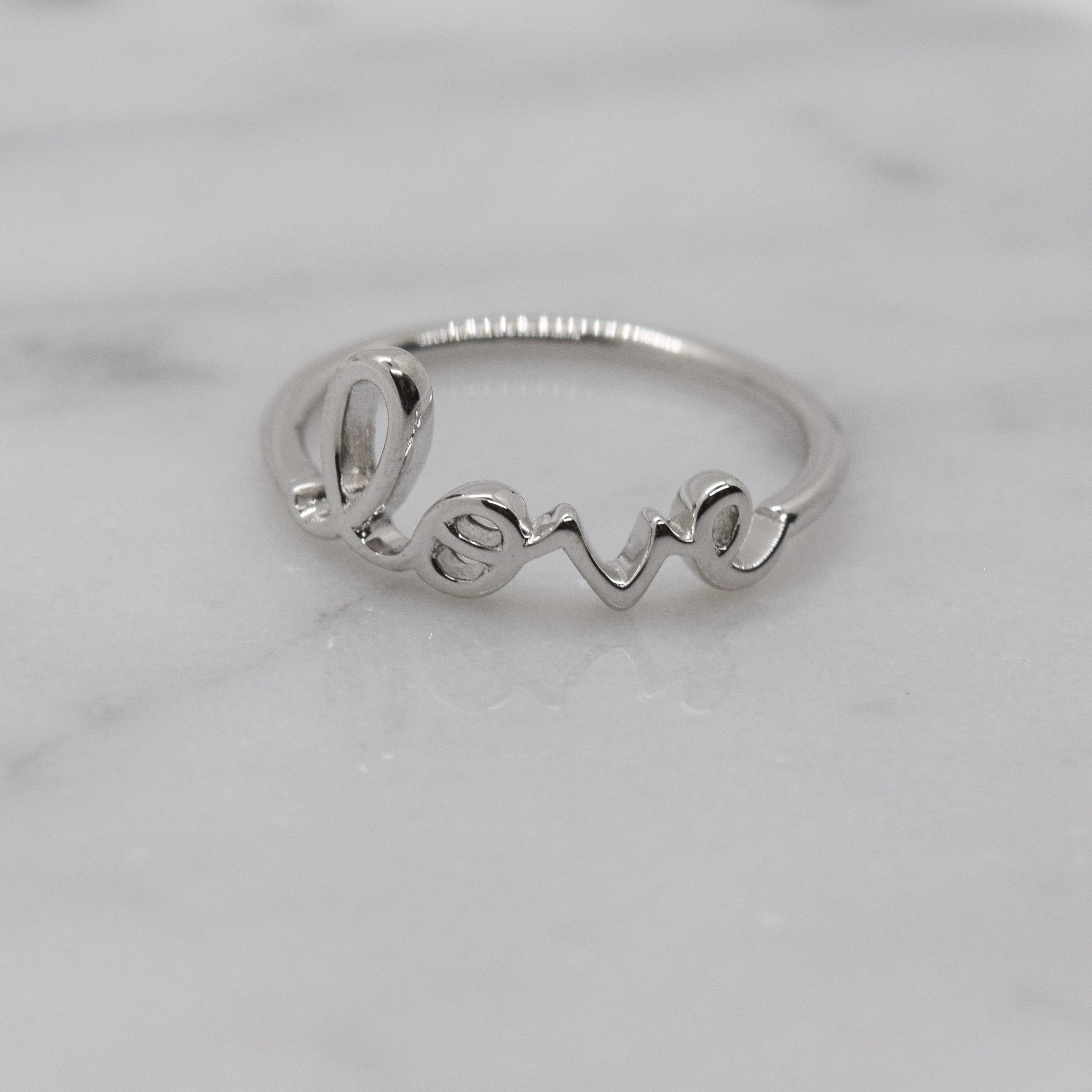 Love Ring Dainty Silver Ring Sterling Silver Ring Silver | Etsy