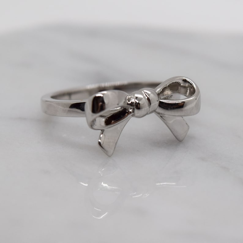Silver Bow Ring Sterling Silver Bow Bow Ring Dainty Silver - Etsy