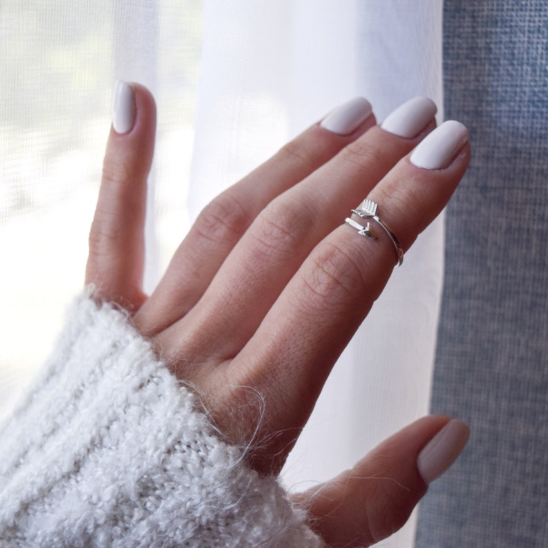 Silver Arrow Ring Sterling Silver Ring Boho RIng Open Ring | Etsy