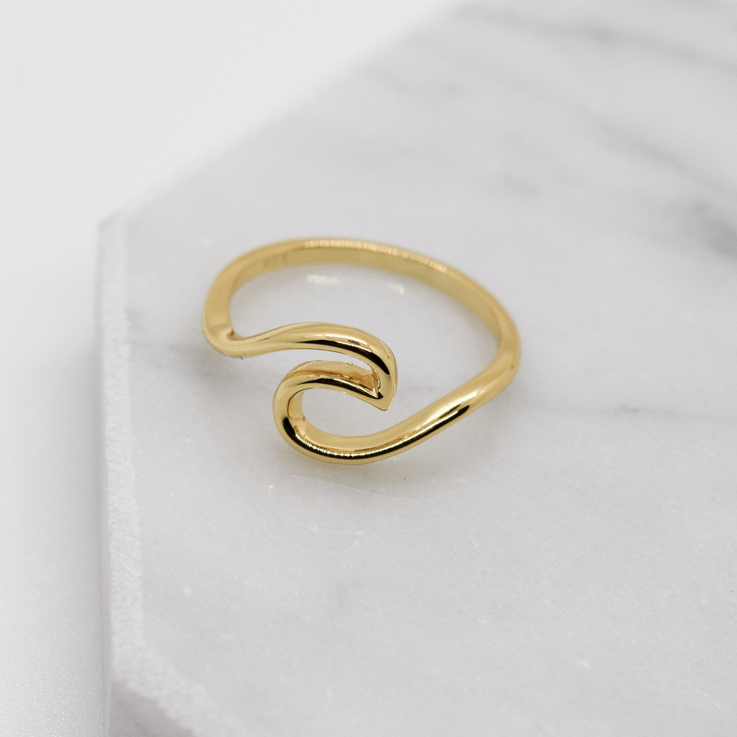 Ocean Wave Ring Boho Ring Gold Wave Ring Stacking Ring | Etsy