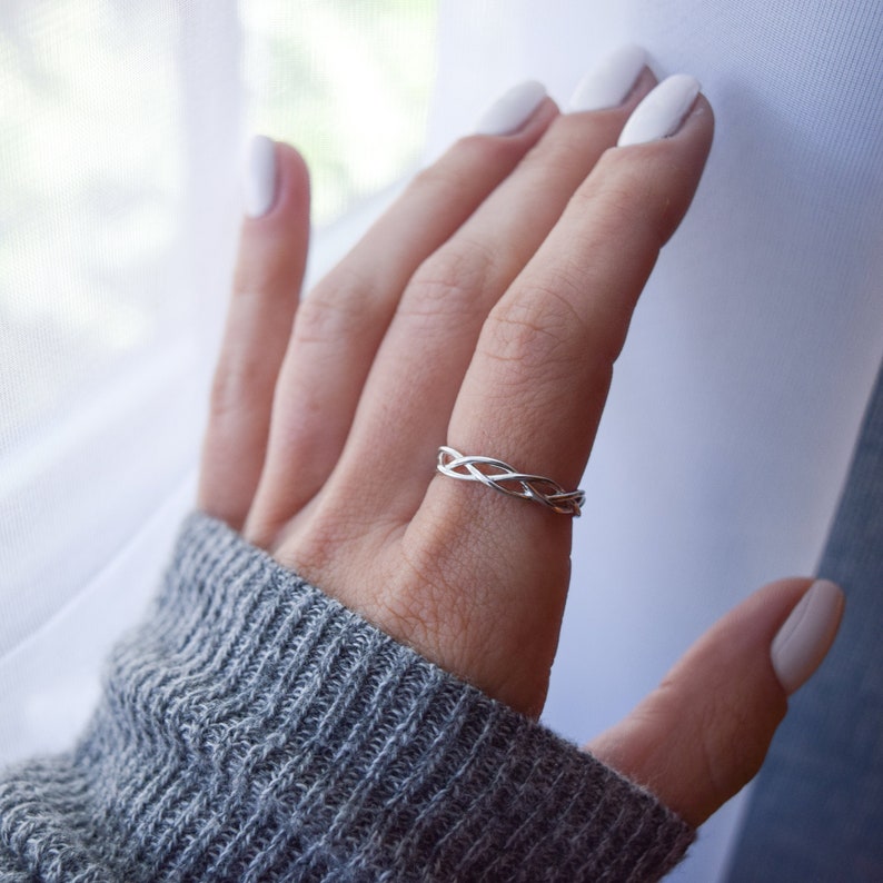 Silver Braided Ring, Sterling Silver, Woven Ring, Top Gift for Her ...