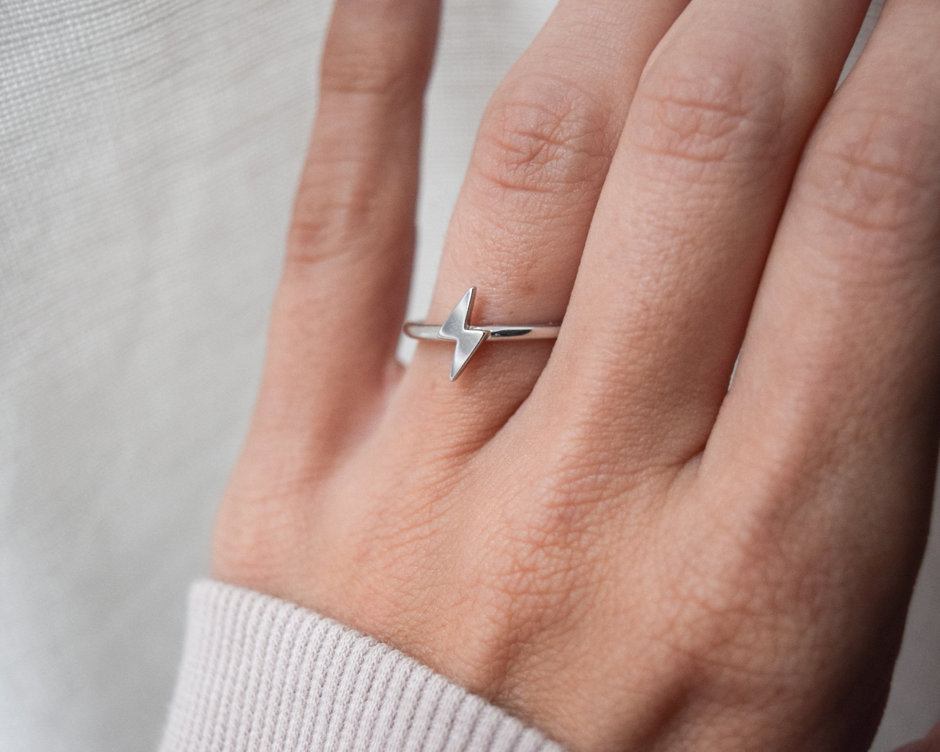 Lightning Ring Lightning Bolt Ring Sterling Silver Lightning - Etsy