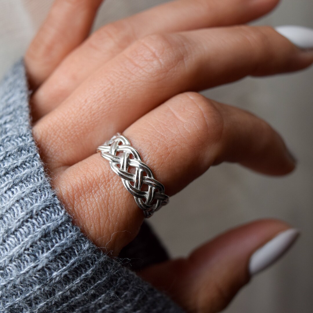 Celtic Infinity Ring, Woven Ring, Statement Ring, Sterling Silver, Knot ...