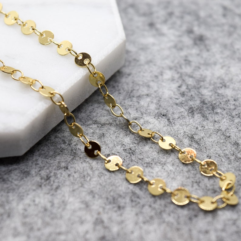 Layered Necklace Set Gold Disc Chain Necklace Minimalist | Etsy
