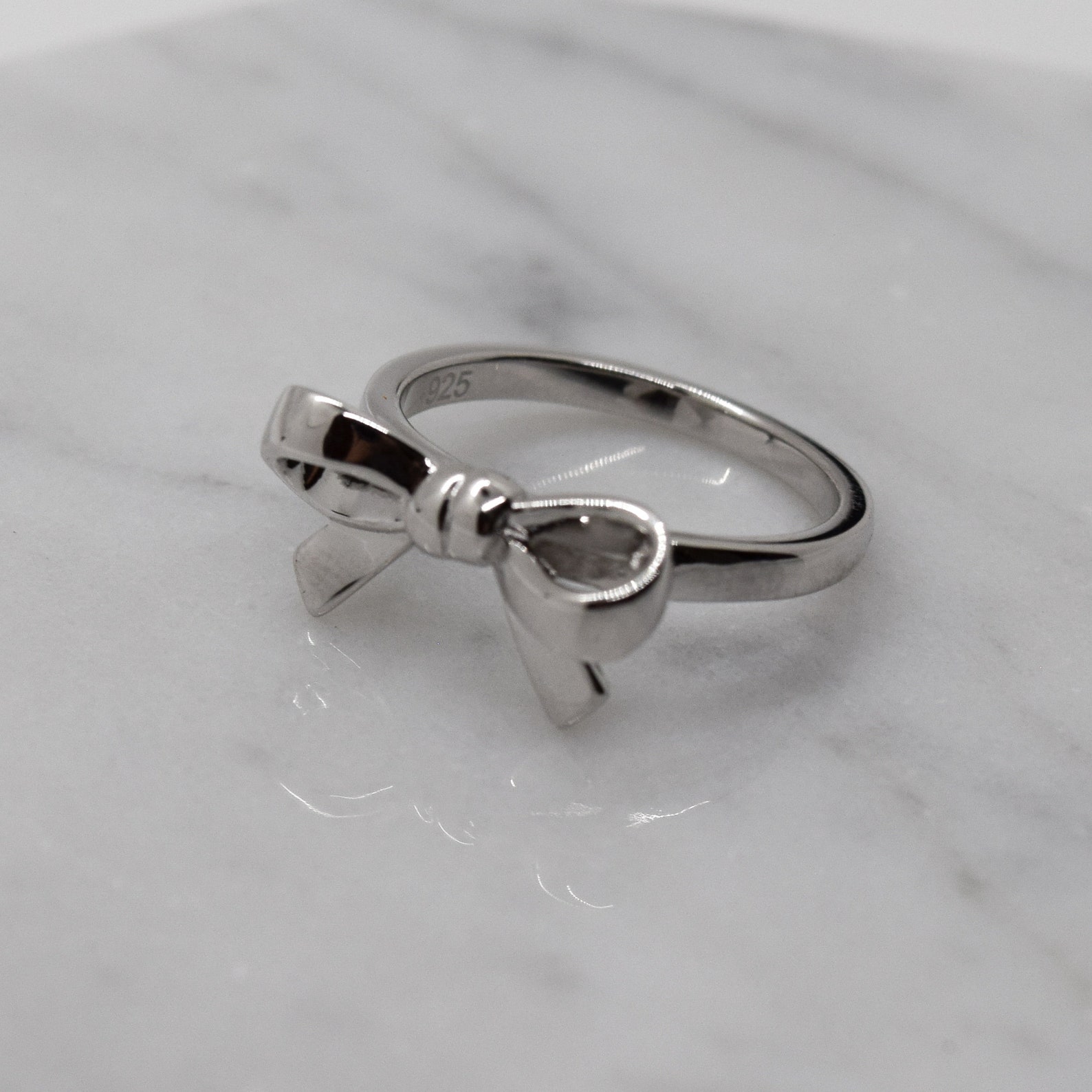 Silver Bow Ring Sterling Silver Bow Bow Ring Dainty Silver - Etsy