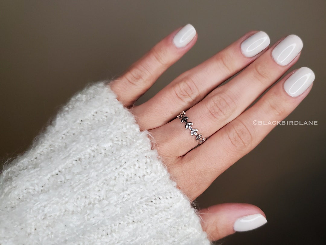 Simple Leaf Ring, Sterling Silver Statement Ring, Leaf Ring, Dainty ...