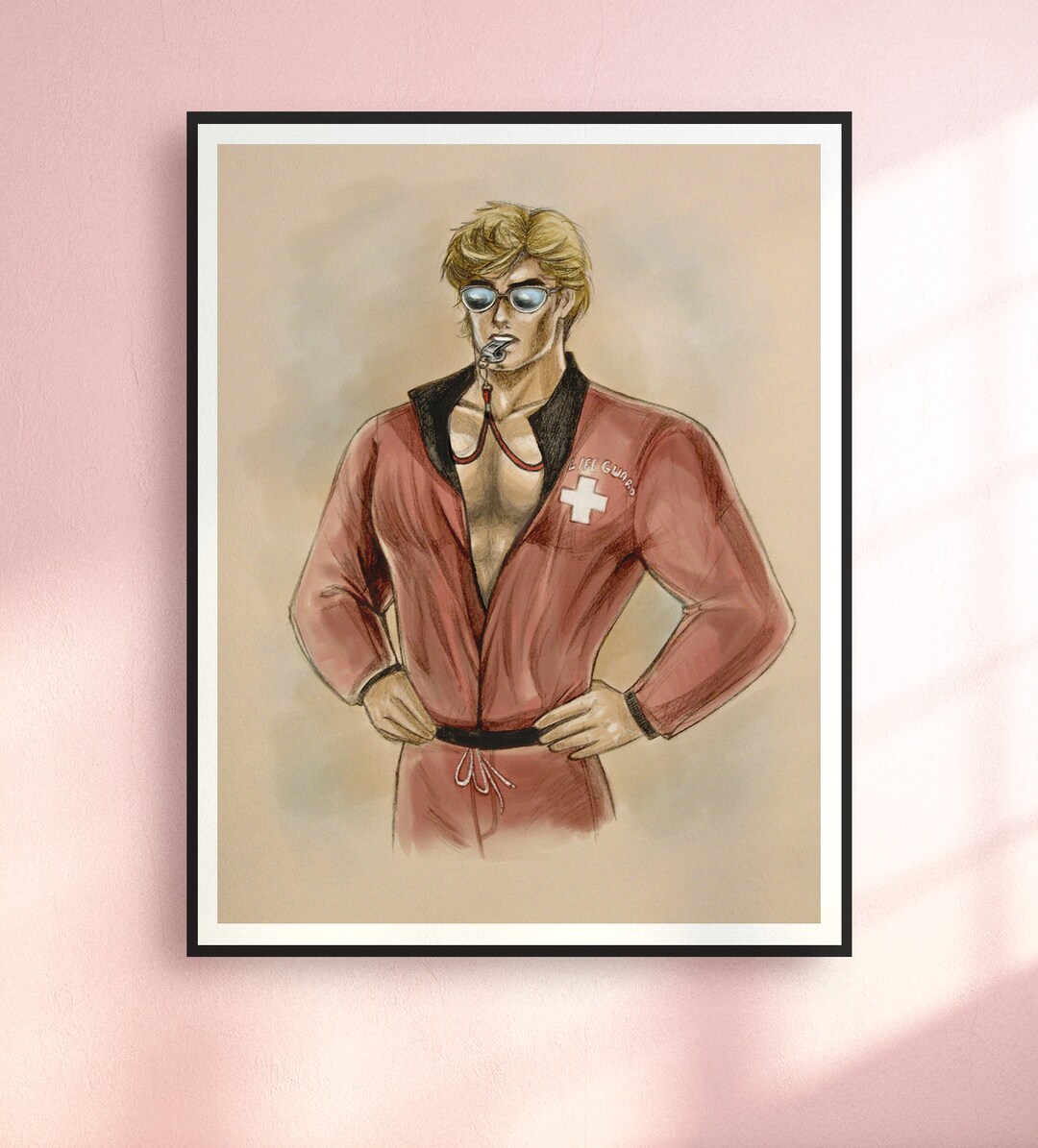 Lifeguard Pin up Sketch Vintage Style Character Art Print - Etsy