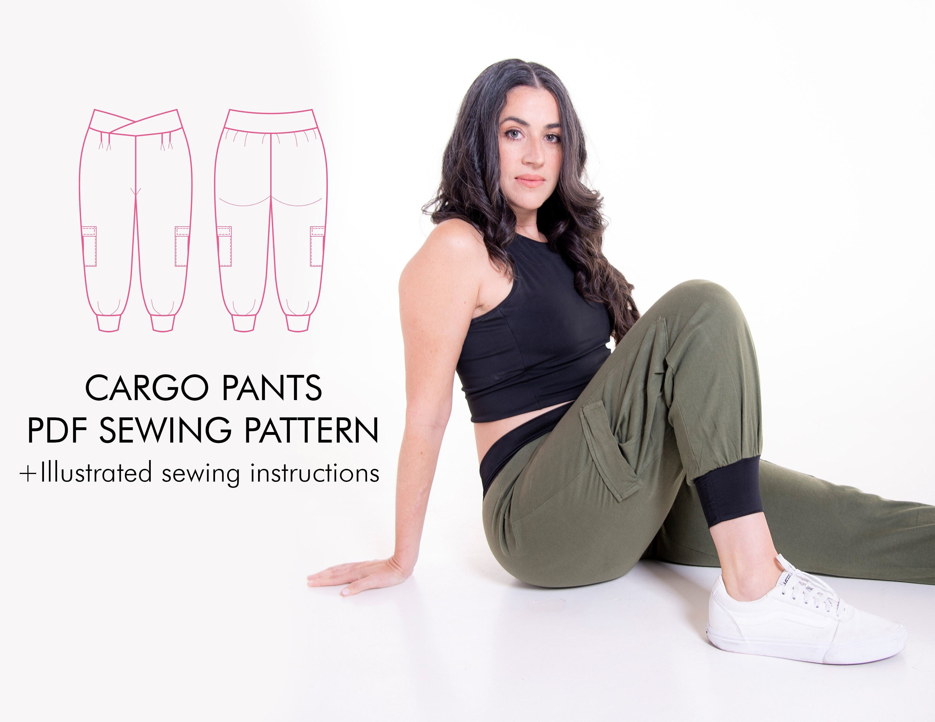 CARGO PANTS PDF Sewing Pattern and Tutorial, Sizes Xxs-5xl, Joggers ...