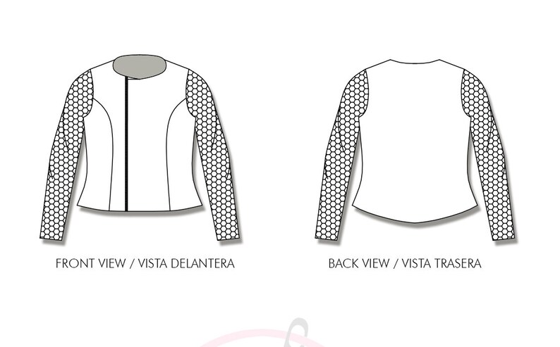 Jacket PDF Sewing Pattern Asymmetric Zipper Jacket - Etsy
