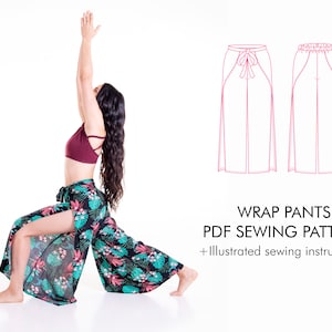 WRAP PANTS PDF Sewing Pattern and Tutorial, Sizes Xxs-5xl, 2 Waistband ...