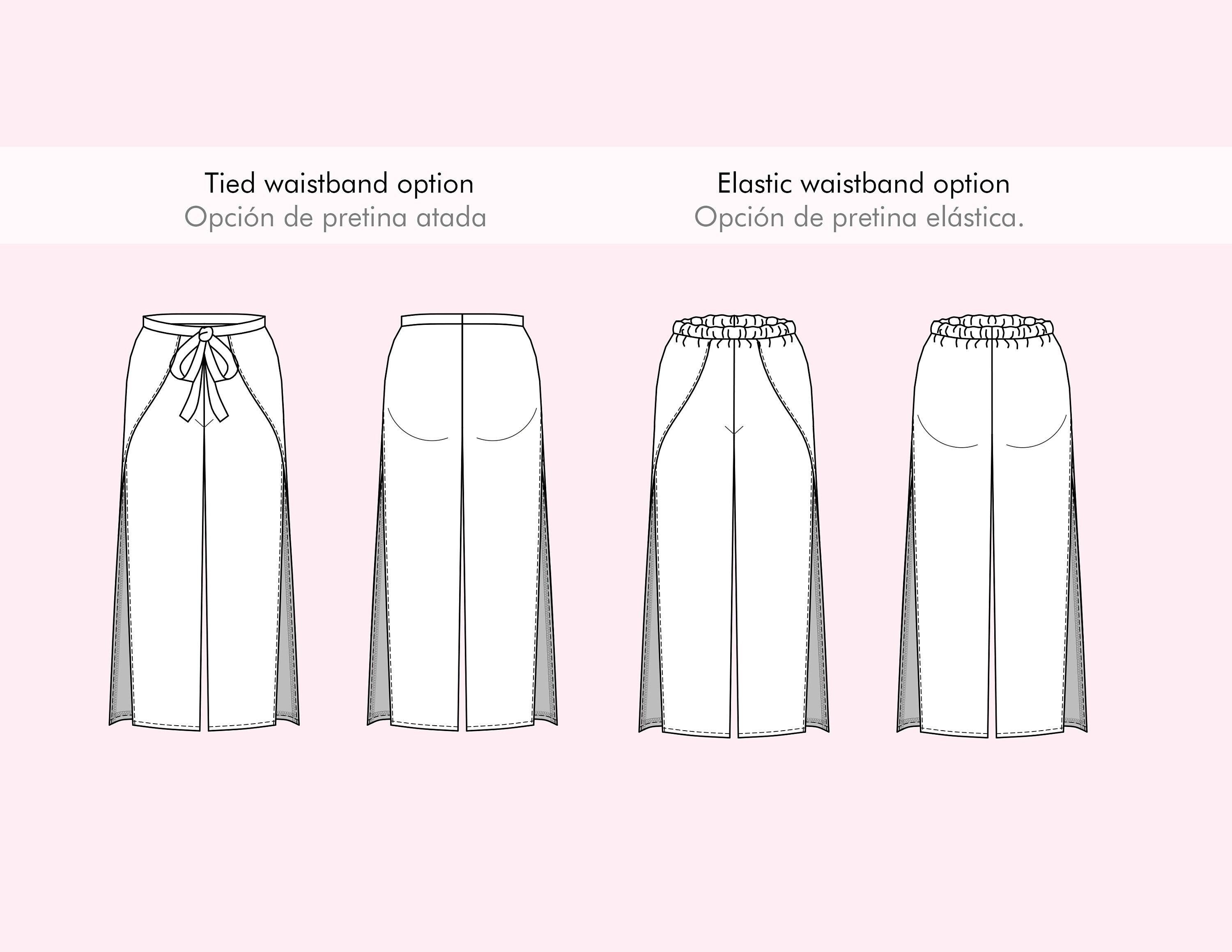 WRAP PANTS PDF Sewing Patterns and Tutorial in Sizes Xxs-5xl, 2 Waist ...