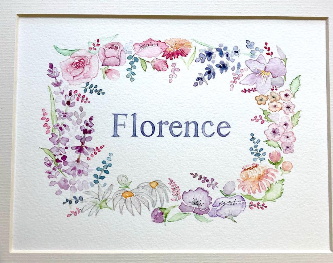 Original Painted Floral Wreath (personalised Wording Optional) - Etsy