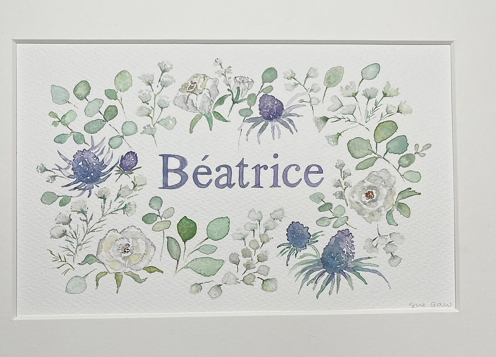 Original Painted Floral Wreath (personalised Wording Optional) - Etsy