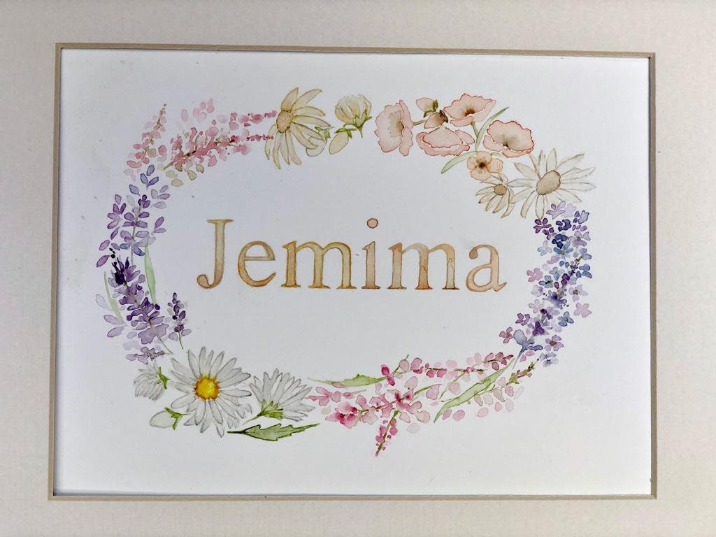 Original Painted Floral Wreath (personalised Wording Optional) - Etsy