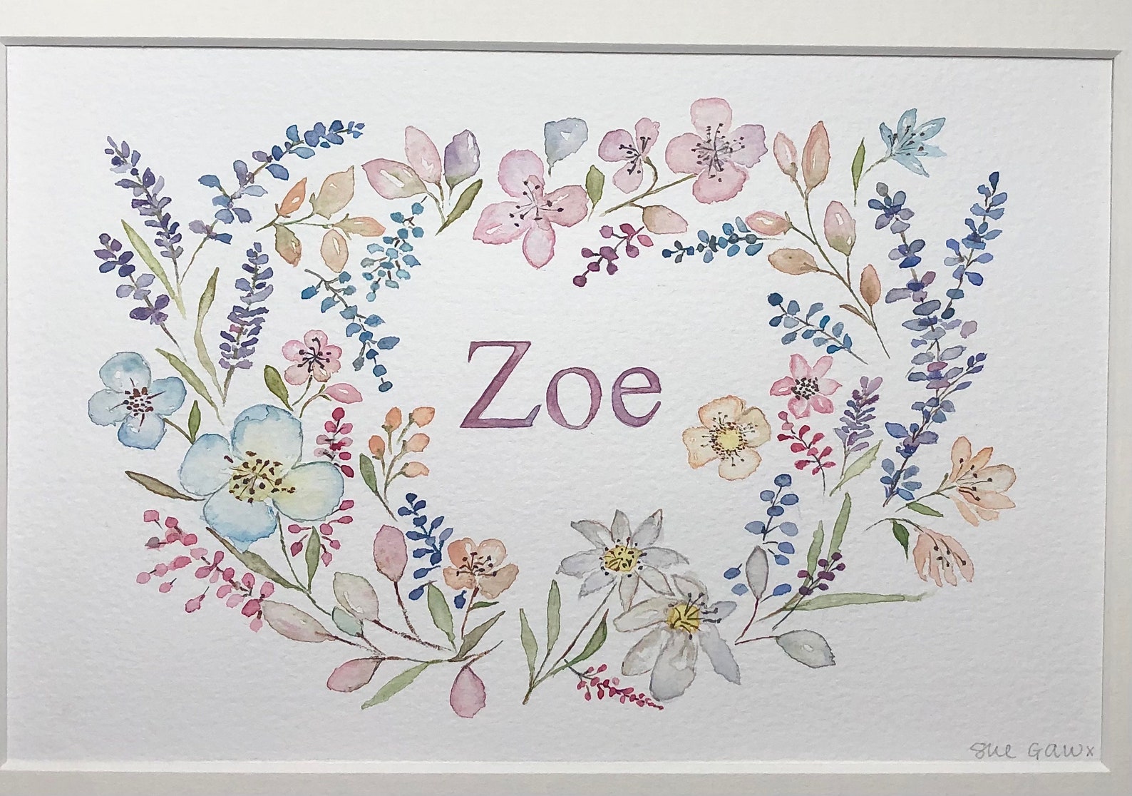 Original Painted Floral Wreath (personalised Wording Optional) - Etsy