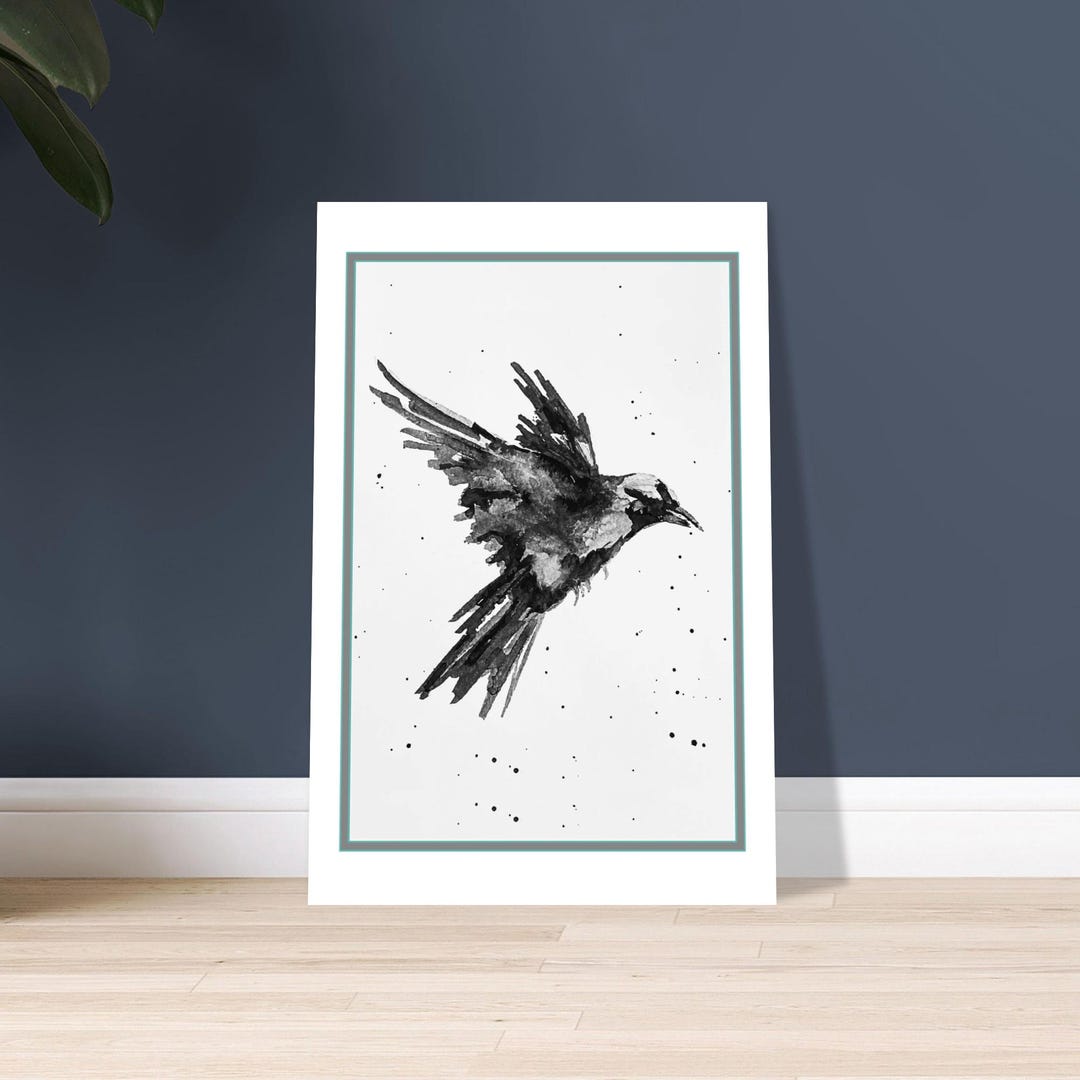Black Crow Print - Etsy