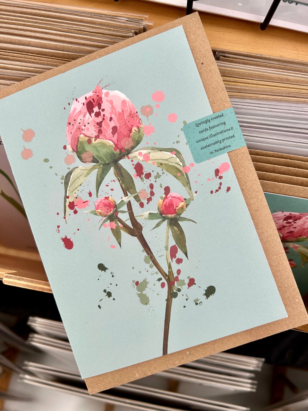 Splashed Floral Cards - Etsy