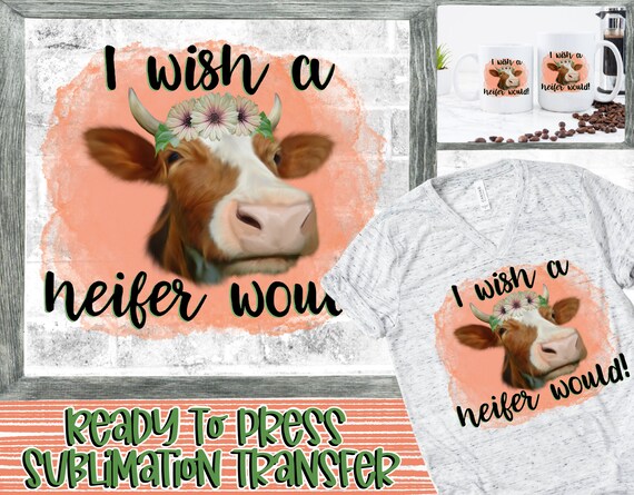 Sublimation Transfer-Ready to Press-Painted Cow/Heifer & | Etsy