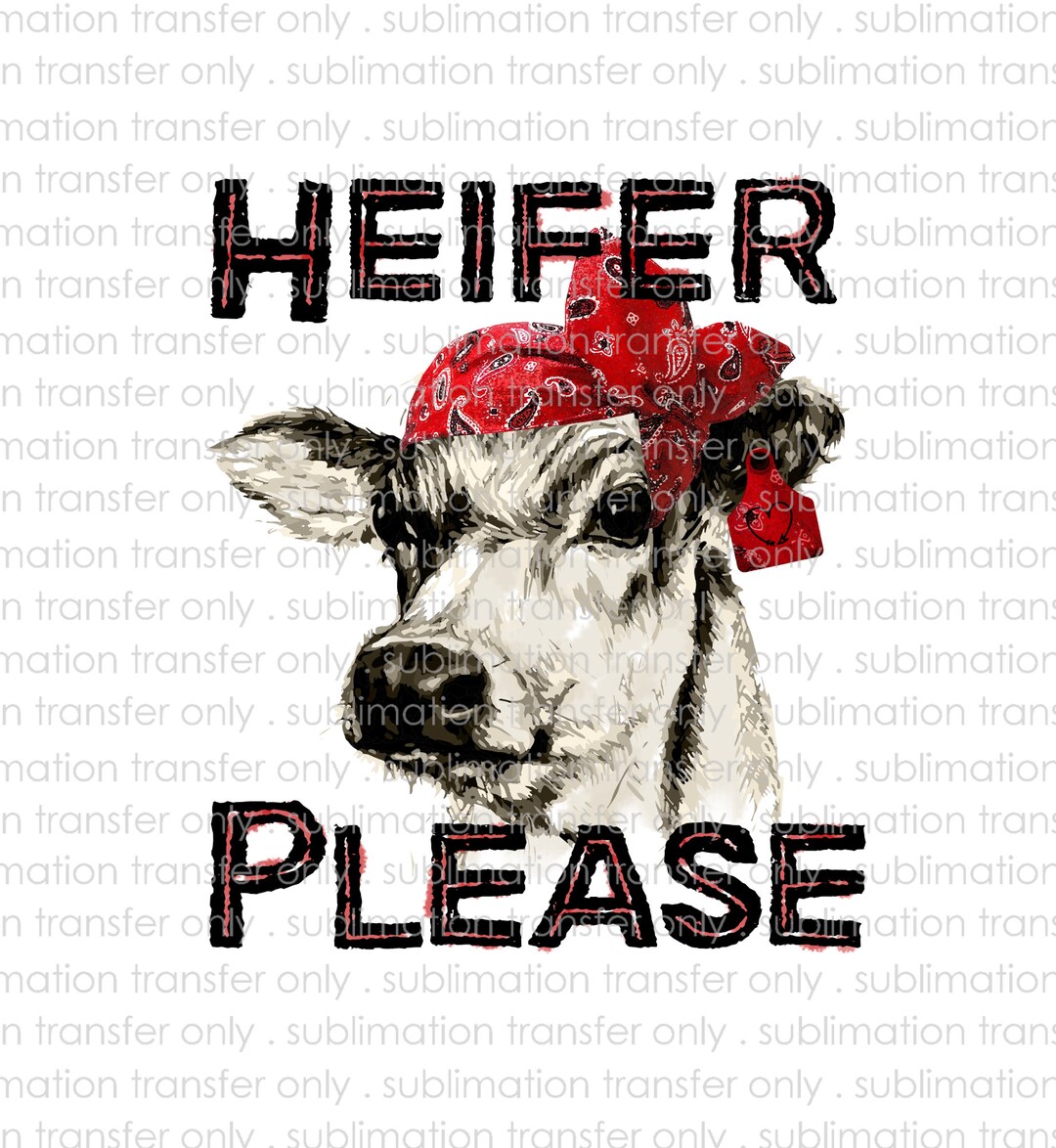Sublimation Transfer-ready to Press-cow With Red Bandana...heifer ...