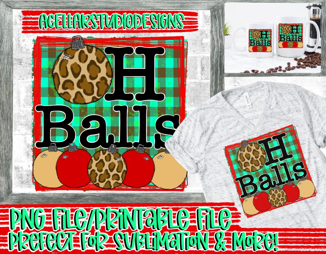 Digital Download oh Balls Leopard Print Christmas Ball Ornaments Funny ...