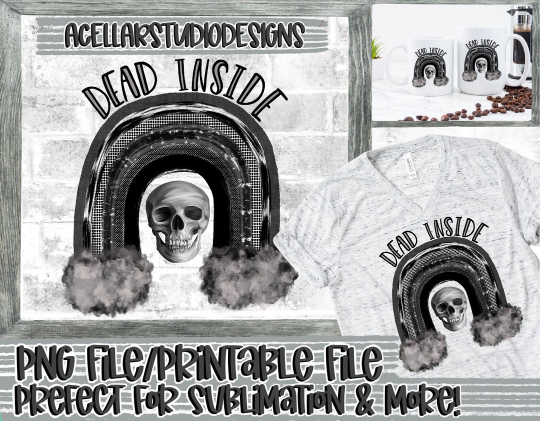 PNG File-digital Download dead Inside Skull & Black/gray - Etsy