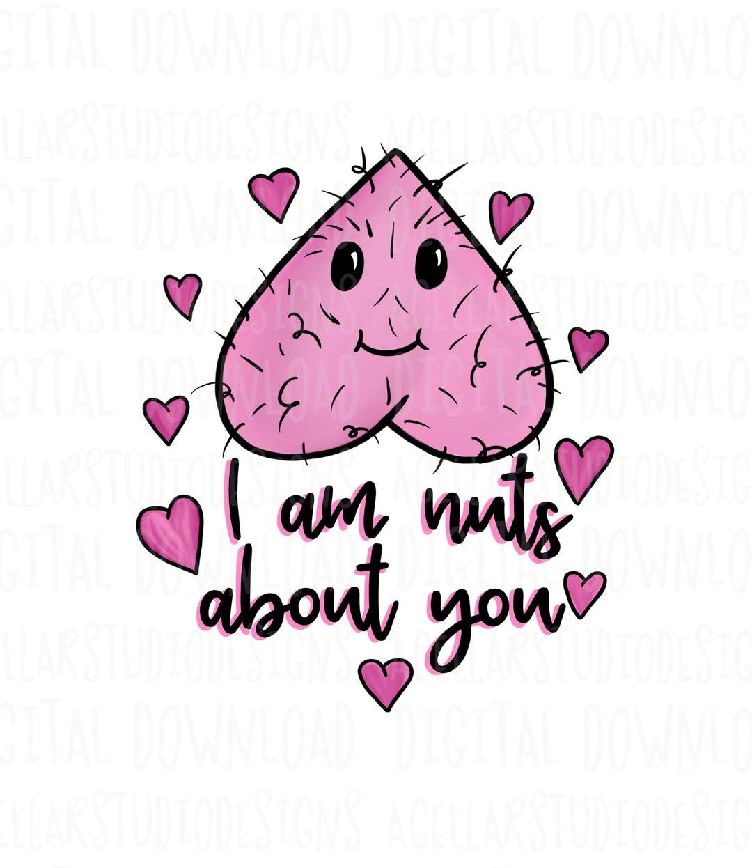 Digital Downloadi Am Nuts About Youprintable Design-hand Drawn Adult ...