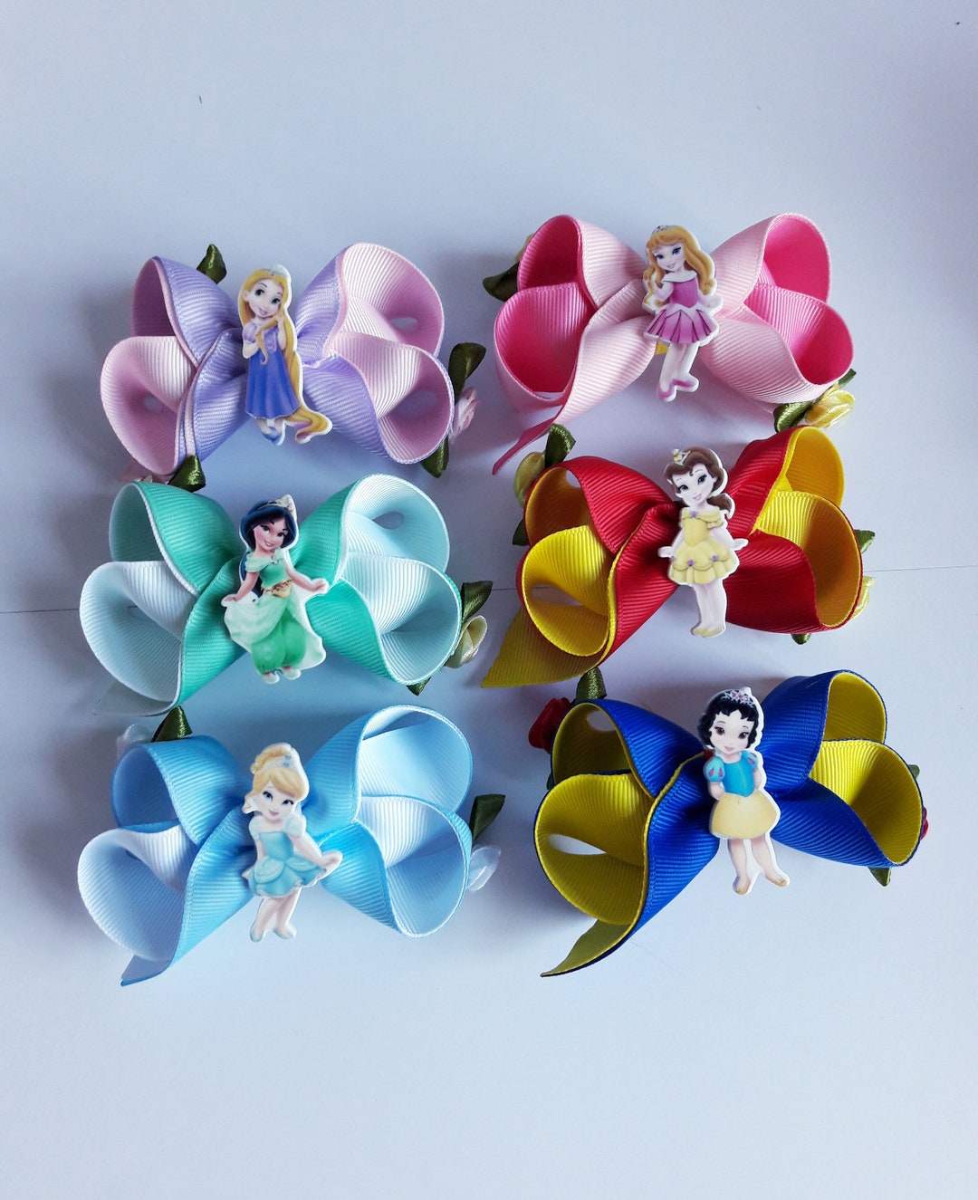 Disney Princess Hair Bows Princess Bows, Disney Bows, Hair Bow Clips ...