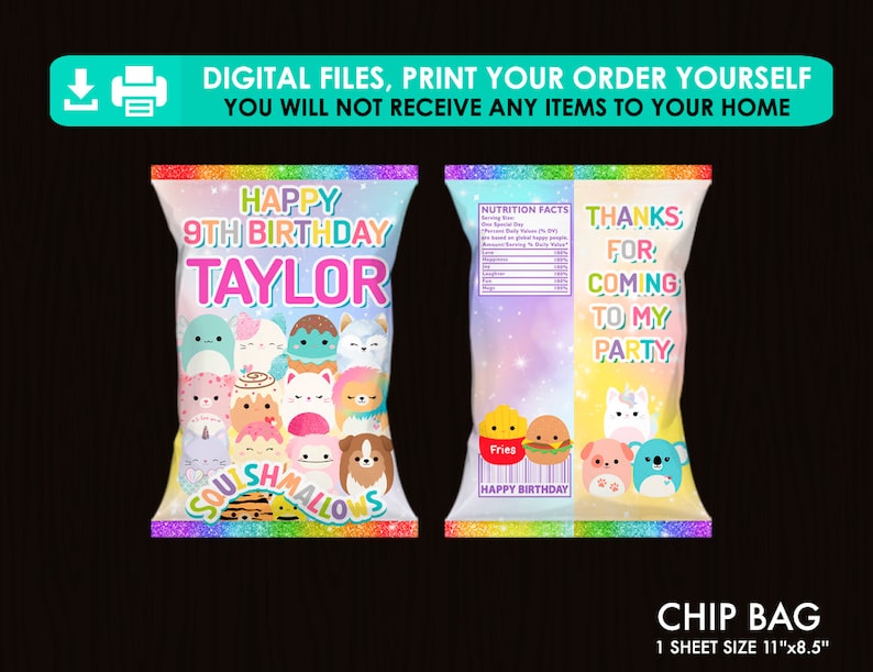 Birthday Party Squish Designs Inspired - Etsy