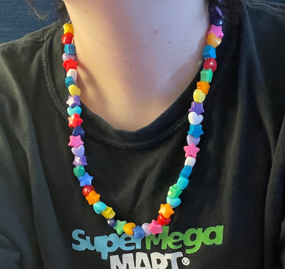 Star and Heart Kandi Necklace - Etsy