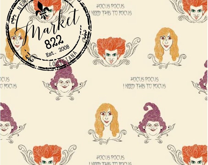 HOCUS POCUS Cotton Fabric, Witches Fabric, Halloween Fabric, Fabric by ...