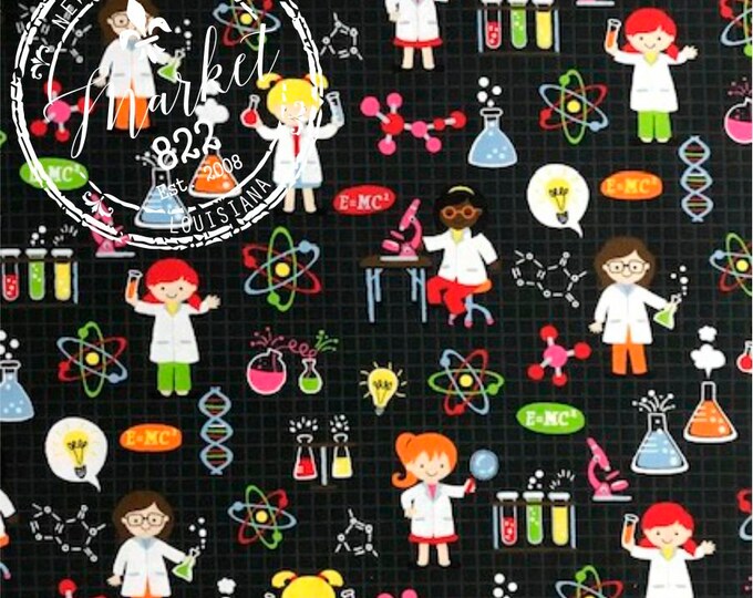 Science Fabric, Scientist Fabric, School Fabric, Fabric by the 1/4 Yard ...