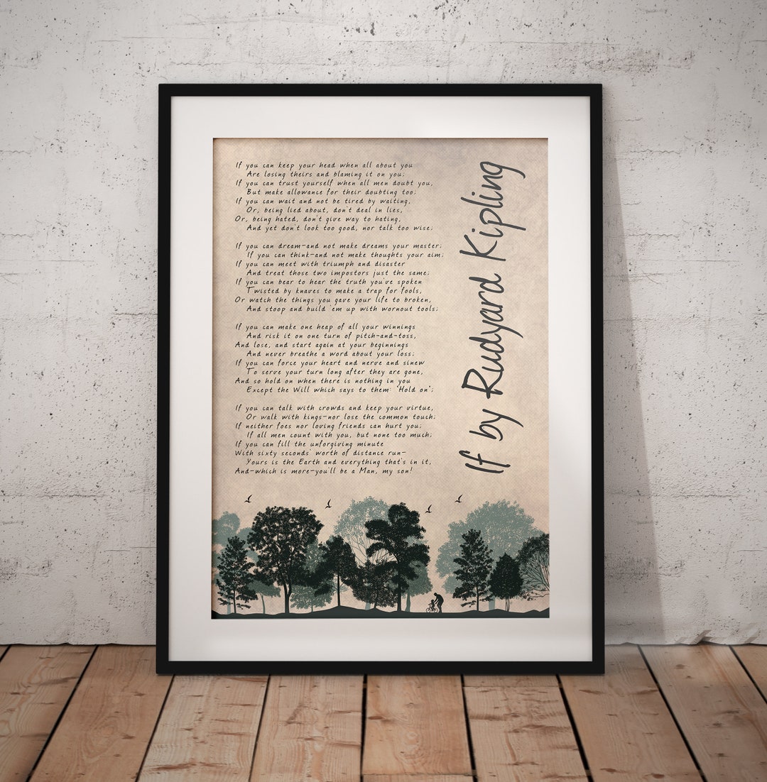 If Rudyard Kipling Poem Print Fathers Day Gift Custom Poem Print. - Etsy UK