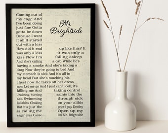 The Killers Lyrics - Etsy