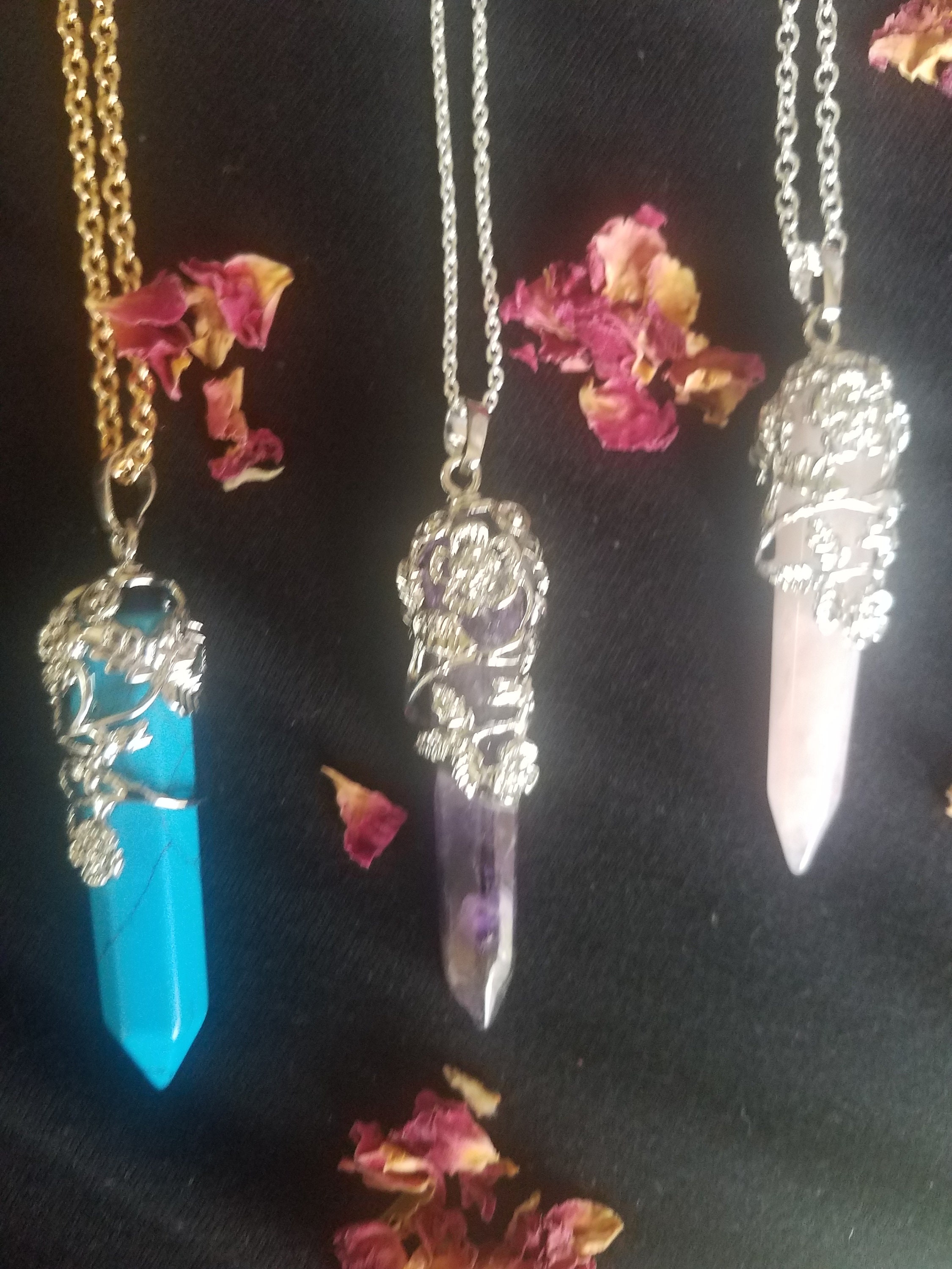 Healing Crystal Necklace-crystal Point Necklace-bohemian Necklace ...