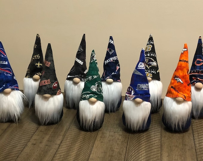 Football Themed Gnome , Gnome, Football, Orange and Gray Gnome - Etsy