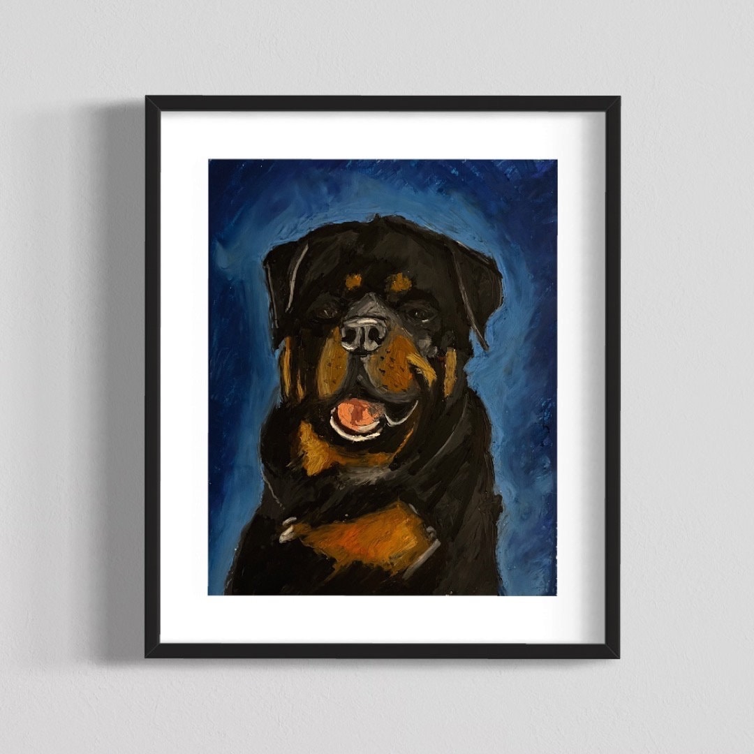 Custom Pet Oil Pastel, Dog Portrait, Original Artwork, Commission ...